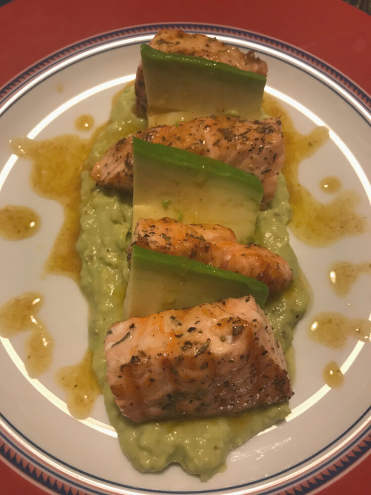 Salmone con avocado ed emulsione allo zenzero — Belin Che Buono